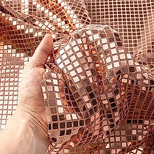 Sugargirl Rose Gold Sequin Backdrop Curtain 2 Panels 2FTx8FT Glitter Disco Party Background Drapes Mirror Foil Backdrop for Wedding Birthday Wall Decor