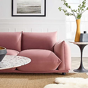Modway Copious Performance Velvet Sofa in Dusty Rose