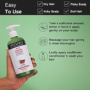 Soulflower Biotin Shampoo for Hairfall Control, Strengthening, Hydrates & Protects hair, Cruelty Free, Vegan, Paraben & Sulfate Free, Aloevera, Onion & Plant Keratin - 10 oz