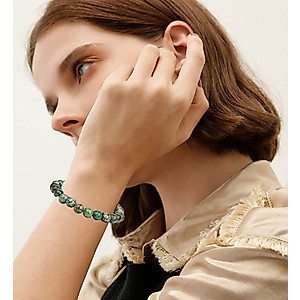 CASDAN 6 Pcs 8mm Semi-Precious Gemstones Beaded Bracelets for Women Men Healing Crystal Stone Bracelet Stretch Round Beaded Elastic Bracelets Unisex Jewelry Gifts(TIGER Eye)