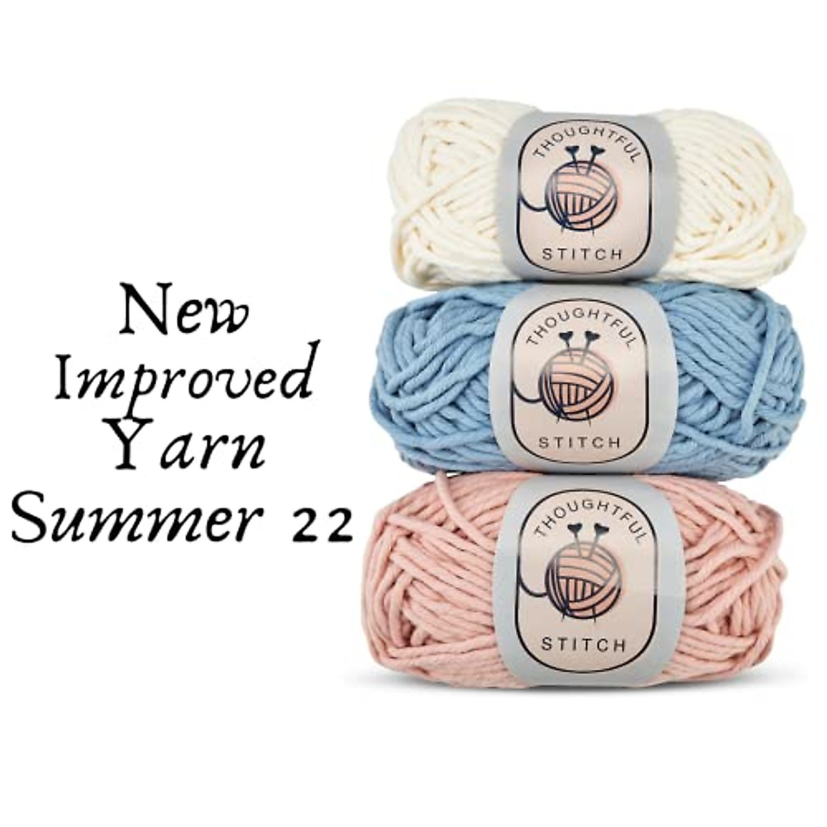 Knitting Kits for Beginners Adults – 6 Pcs Knitting Needle Set with 100% Cotton Yarn – Make Your Own Dishcloth Craft Kits for Adults – Includes Bamboo Knitting Needles and Yarn Needle – Fantastic Gift