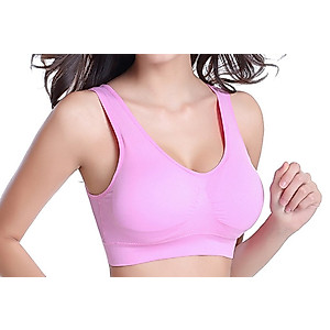 Women's Comfort Workout Sports Bra Low-Impact Activity Sleep Bras Pack of 3 XL