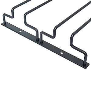 zoohot 9.64-Inch Under Cabinet Wine Glass Rack Stemware Holder Glasses Storage Hanger Metal Organizer for Bar Kitchen Black(2 Row)