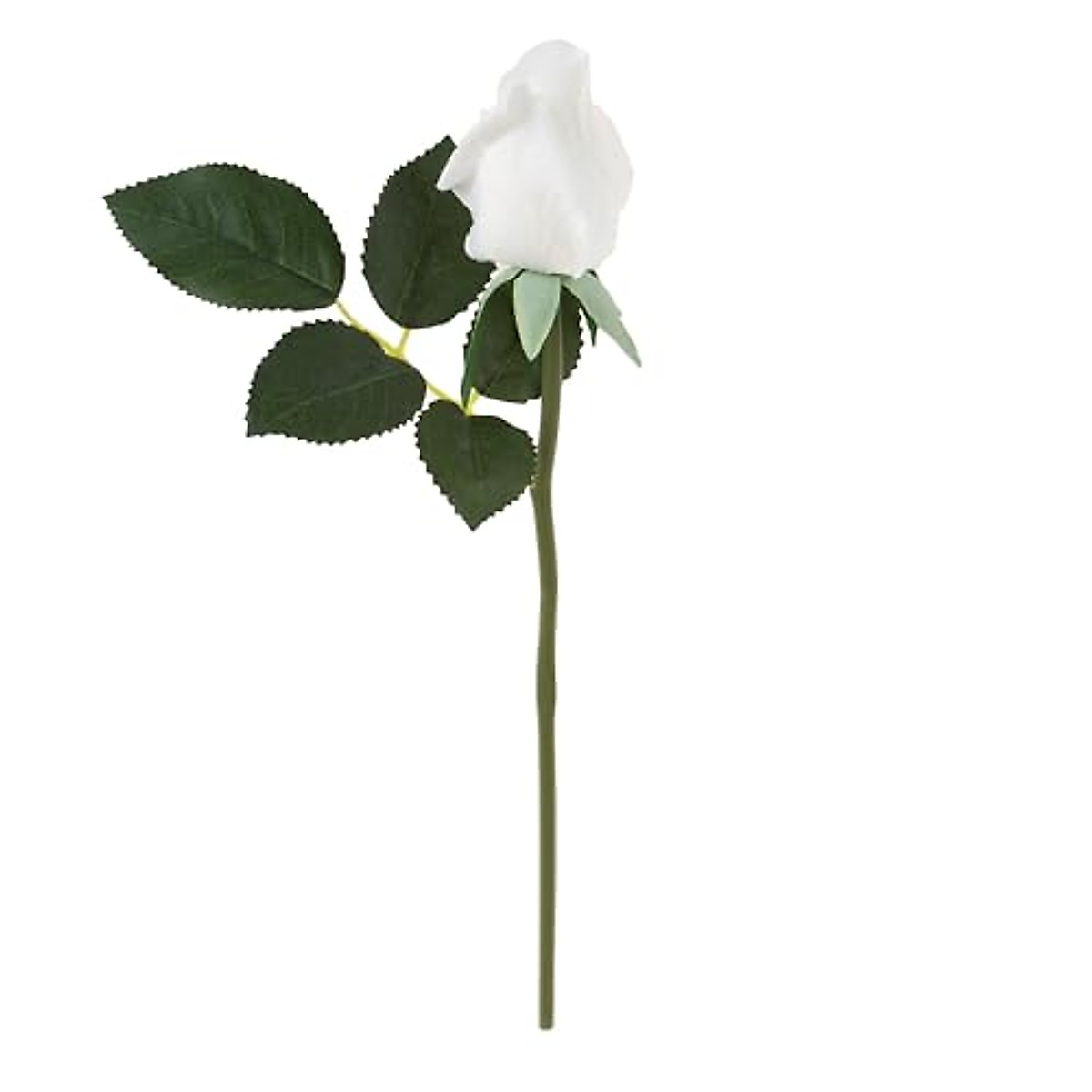 Pure Garden Rose Artificial Flowers - 24Pc Real Touch 11.5-Inch Fake Flower Set with Stems for Home Decor, Wedding, or Bridal/Baby Showers (White)