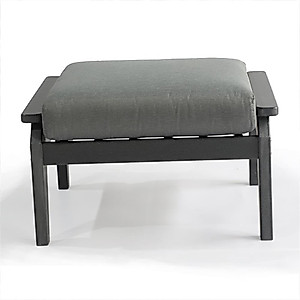 LuXeo Aspen Gray Ottoman with Gray Cushion