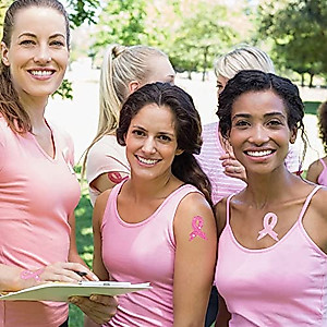 20 Sheets 240 Pcs Breast Cancer Temporary Tattoos Stickers Temporary Pink Ribbon Tattoos Breast Cancer Body Tattoos for Women Girls Face Body Accessories