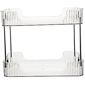 Unomor Double Shelf Bathroom Counter Organizer Home Supplies Cupboard Shelf Countertop Vanity Organizer Bathroom Shelf Organizer Cabinet Dresser 2 Tier Storage Shelf The Pet Transparent