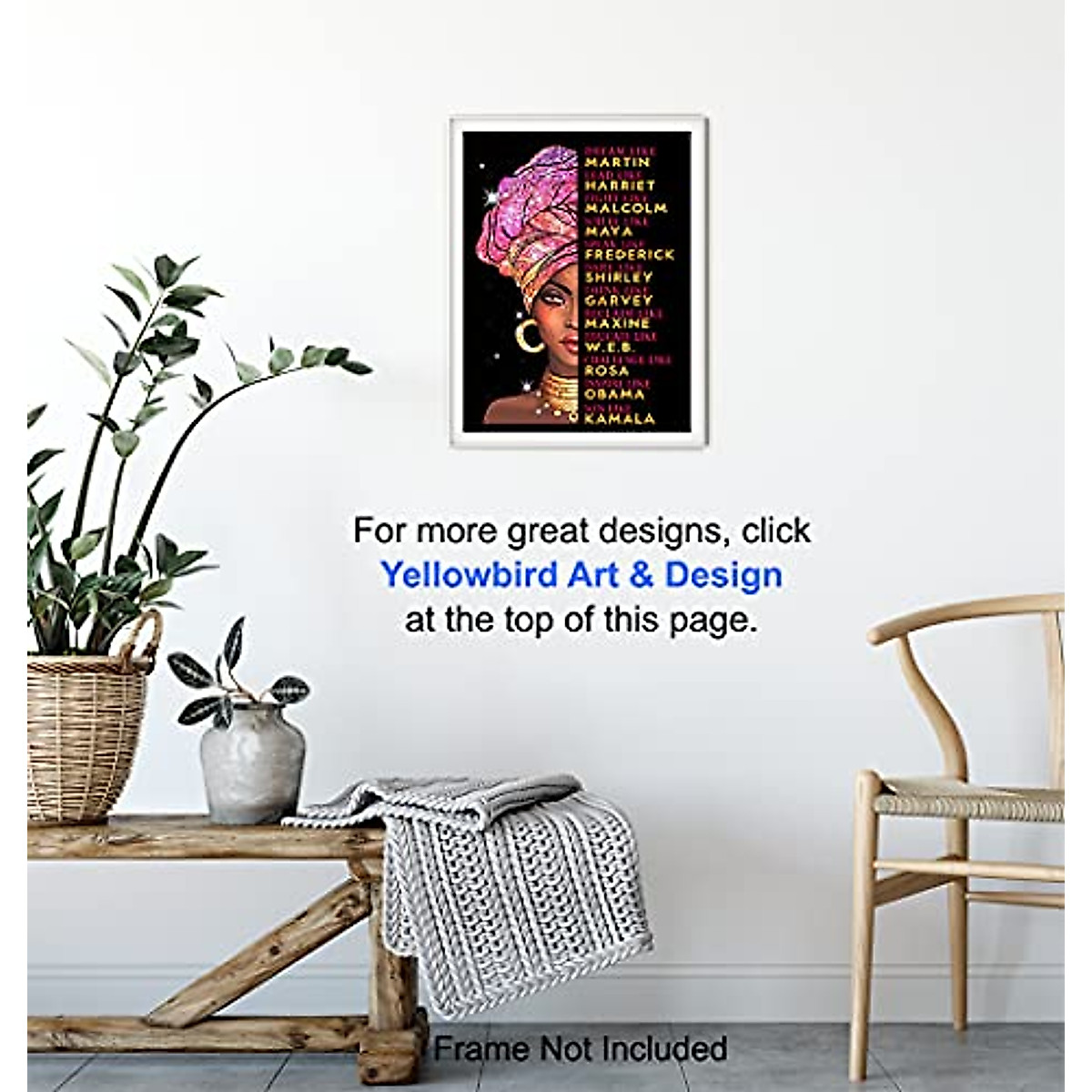 Inspirational Black Art - African American Women, Girls - African American Wall Art - Encouraging Wall Decor - Motivational Encouragement Gifts - Uplifting Inspiring Wall Decor - Positive Affirmations