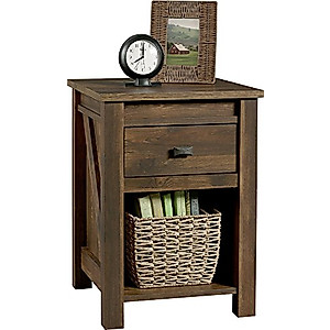 Ameriwood Home Farmington Electric Fireplace TV Console for TVs up to 50", Rustic & Farmington Night Stand, Rustic,Small, Century Barn Pine -