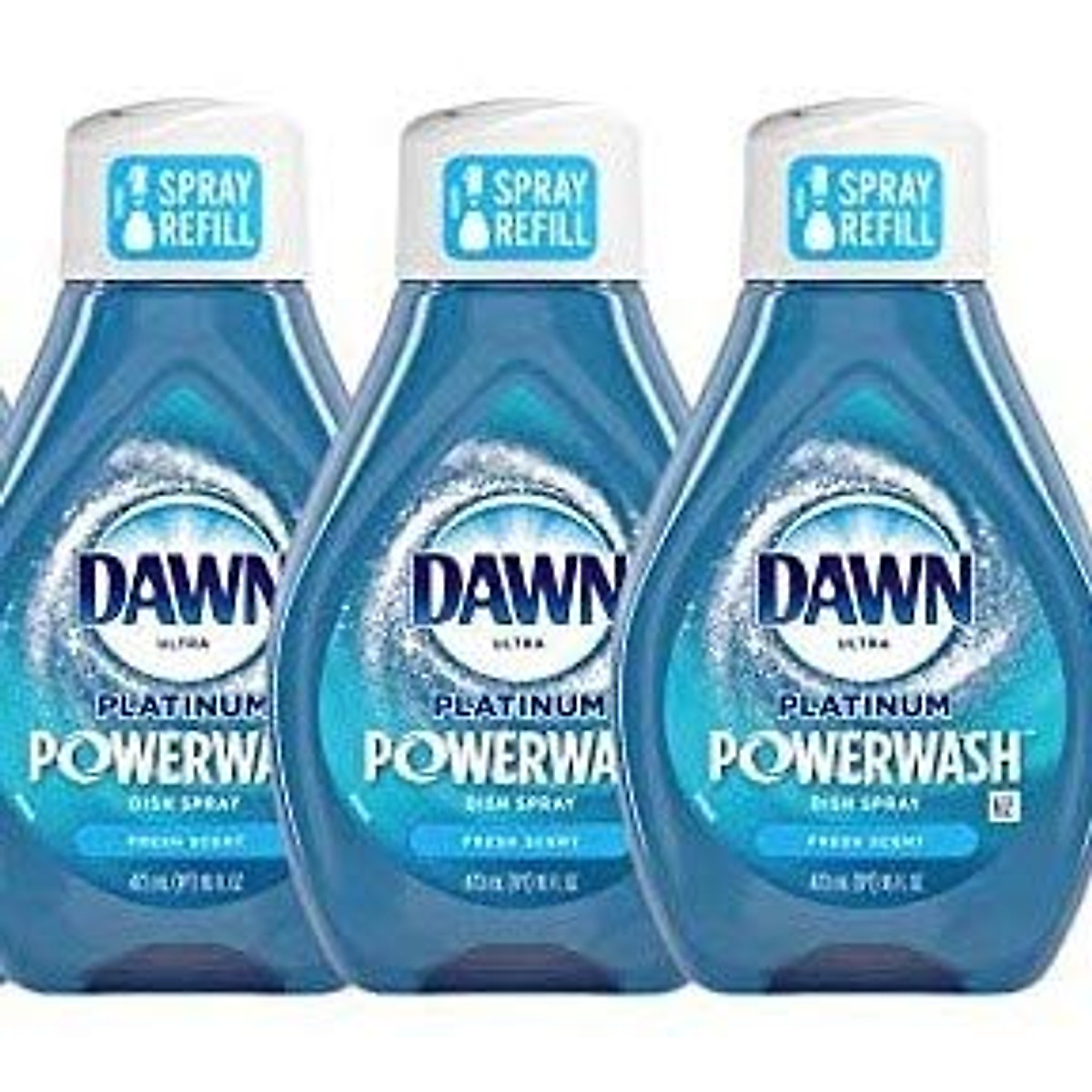 Dawn Platinum Powerwash Dish Spray Fresh Scent Refill - Multi 3 Pack & Cascade Platinum Dishwasher Pods, ActionPacs Dishwasher Detergent, Lemon, 62 Count