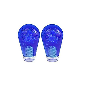 Alvatron Set of 2 Transparent Joystick Bat Top Handles Clear Oval Translucent Ball Tops for Arcade1up, Atgames Legends Ultimate Arcade, Pandora's Box, Mame, Seimitsu, Zippy, JLF Sanwa (Blue)