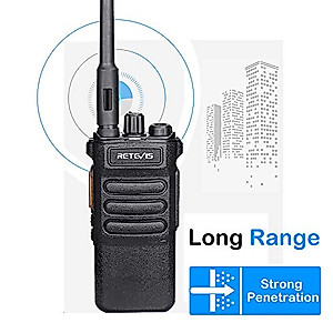 Retevis RT86 2 Way Radios Long Range,High Power 2600mAh Walkie Talkies Rechargeable,16CH Shatterproof Display Two Way Radios with Earpiece for Warehouse School(5 Pack)