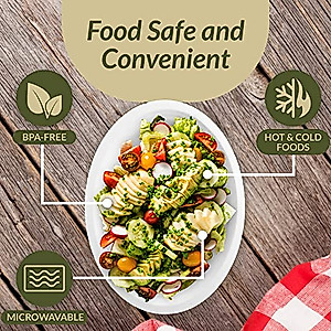 Reli. Compostable Oval Paper Plates, 12 Inch (125 Count) | White, Large Paper Plates | Heavy Duty, Disposable | Disposable Platters (12x10) | Made of Sugarcane Fibers, Bagasse- Biodegradable