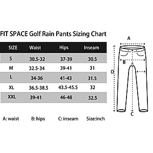 fit space Golf Climastorm Permanent Rain Pants Waterproof 20K Lightweight Performance Sporty Trousers (Black Pro, XX-Large)