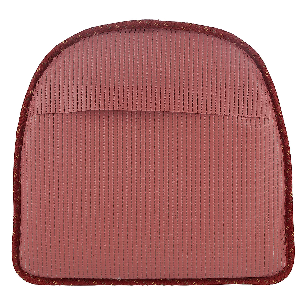 Klear Vu Raindrop Non Slip Dining Chair Pad Cushion, Set of 4, Red