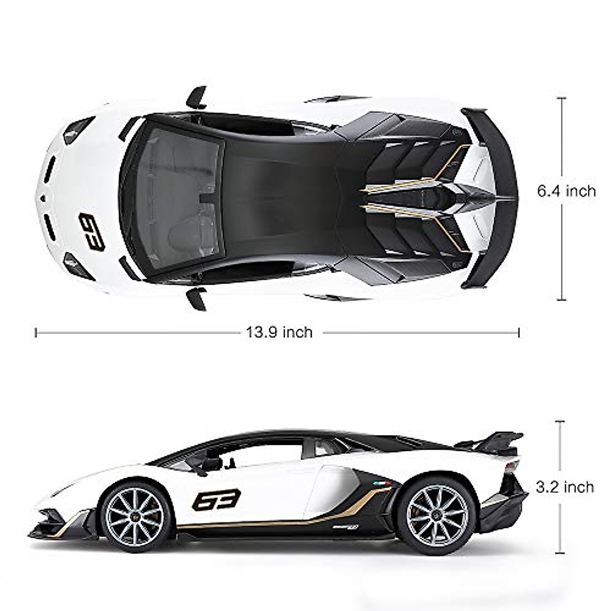 RASTAR Toy Lamborghini Car 1:14 Lamborghini Aventador SVJ Remote Control Model Car, Super RC Sport Racing Car for Kids Boys Gifts, 2.4GHz / White