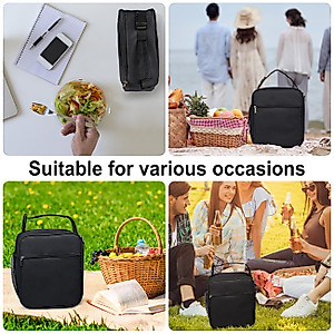 NZOLIA Lunch Box for Men/Women Leakproof Small Lunch bag Reusable Food Safe Durable Lunch container Compact Cooler Tote for Office Work Picnic Hiking Beach Fishing-Black