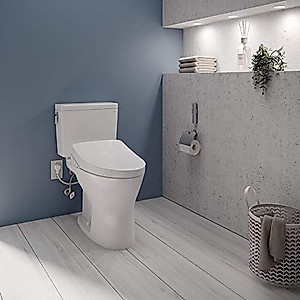 TOTO MW7463056CEMFGA.10#01 Drake WASHLET Two-Piece Dual Universal Height with 10 Inch Rough-in DYNAMAX Tornado Toilet with Auto Flush S550e Bidet Seat, 1.28 and 0.8 GPF, Cotton White