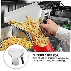 ULTECHNOVO 1pc Packing Shovel Chips Stainless Steel Funnel Stainless Steel Scoop Stainless Steel Kitchen Scoop Stainless Steel Popcorn Scoop Stainless Steel Flour Shovel Commercial