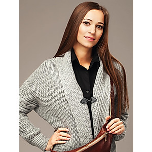 WILLBOND 4 Pieces Vintage Sweater Swirl Clip Cape Cloak Clips Retro Cardigan Clip Shawl Collar Clasp Dress Shirt Brooch Clip (Black)