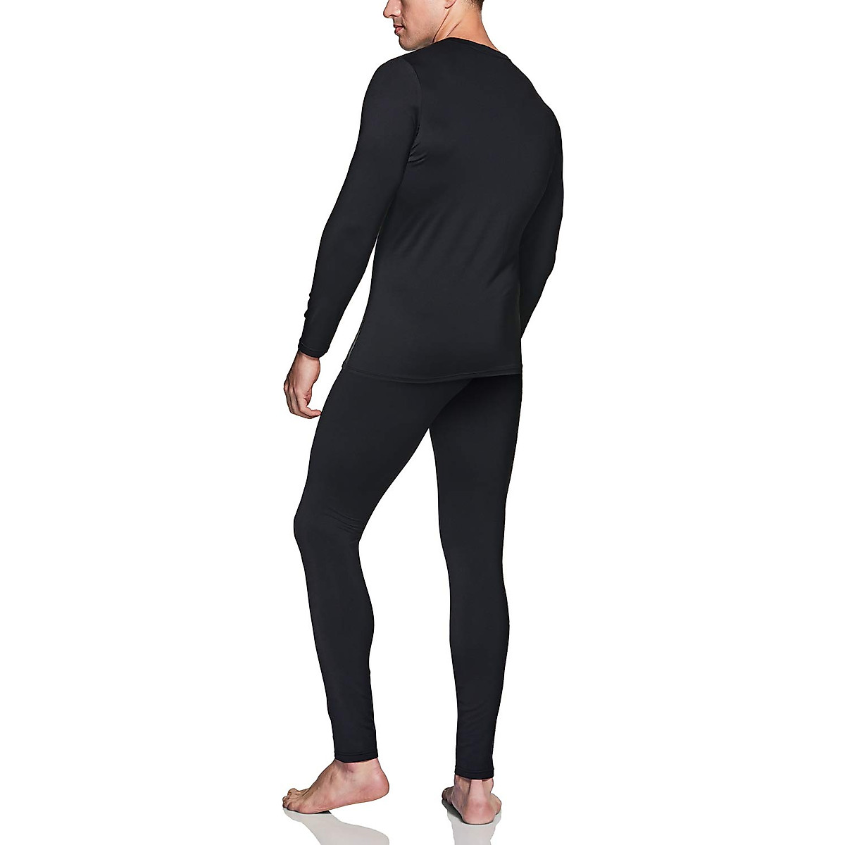 ATHLIO Men's Thermal Underwear Set, Winter Hunting Gear Comfort Fit Long Johns, Base Layer Top & Bottom for Cold Weather, Comfort Fit Set Black, Large