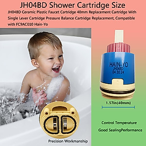 JH04BD Ceramic Plastic Faucet Cartridge 40mm Replacement Cartridge With Single Lever Cartridge Pressure Balance Cartridge Replacement, Compatible with FC9AC010 Hain-Yo