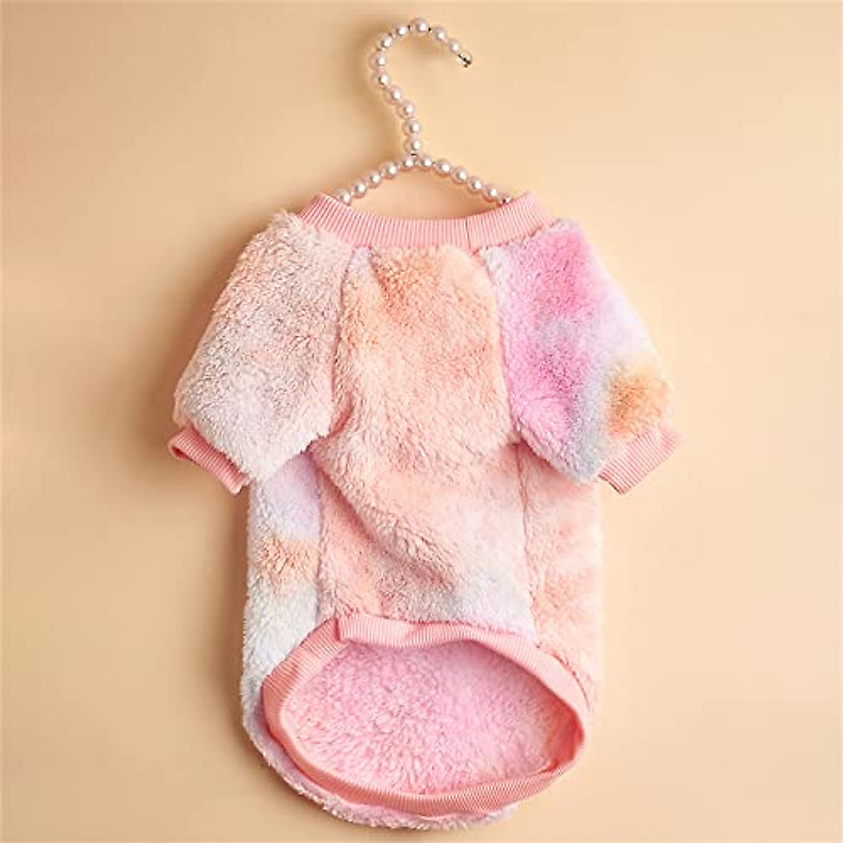 Moorfowl 2 Pack Gradient Dog Plush Sweater for Small Dogs Warm Soft Cat Fleece Pullover Sweater Winter Thickening Coat Sweatshirt Puppy Clothes for Cold Weather (Medium(Back 11.8",Chest 15.7"))