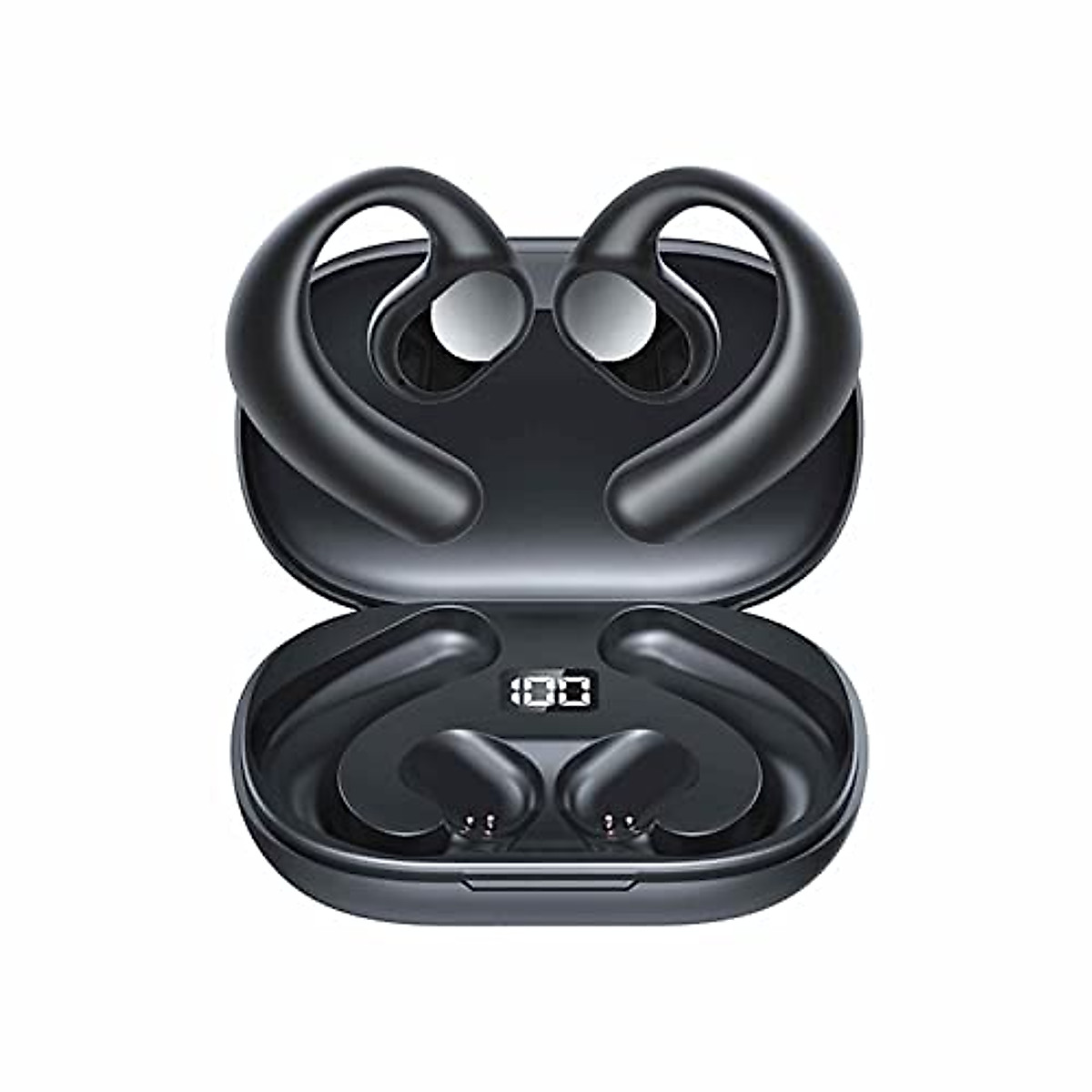 TOPUUTP Open Ear Headphones with Earhooks Wireless Earbuds Bluetooth Headset Not in The Ear Ows Sports Headset 9D Surround Sound Noise Canceling Hanging Ear Type Long Battery Life