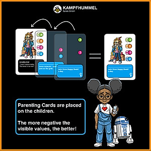 Kampfhummel Bad Brood – Raise your Child as Bad as Possible, sarcastic card game for people with black humor, ages 16+, 3-6 players