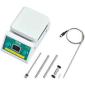 VEVOR Magnetic Stirrer Hot Plate, 2000ml Stirring Capacity Max 572°F Heating Hotplate Magnetic Stirrer 200-2000 RPM Magnetic Stirrer Magnetic Mixer with Support Stand Stirring Bar for Lab College