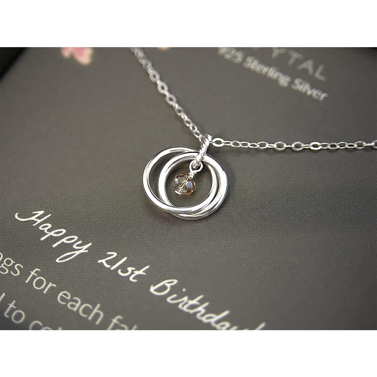 EFYTAL 21st Birthday Gifts for Her, Sterling Silver Necklace, 21 Year Old Birthday Gifts for Her, 21st Birthday Decorations for Her, Gifts for 21 Year Old Female, 21st Birthday Gifts for Daughter
