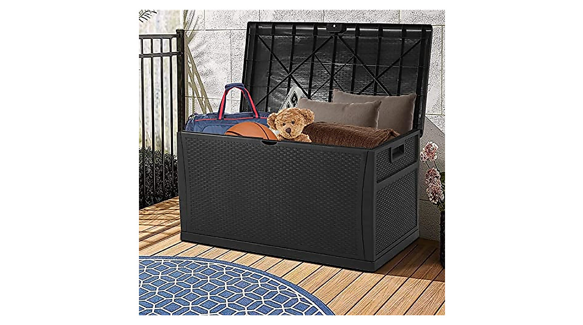 CrownLand 120 Gallon Outdoor Weatherproof Storage Deck Box