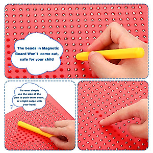 Yexiya 3 Packs Magnetic Drawing Board for Kids with Magnet Pen and Beads Magnetic Tablet Toy Learning Writing Board for Airplane & Car Ride Activities for Kids