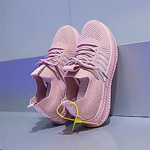 Women's Walking Shoes-Breathable mesh Flat Canvas Sneakers, Lightweight and Comfortable Low-top Shoes, Suitable for Tennis, Running, Leisure Gym Pink