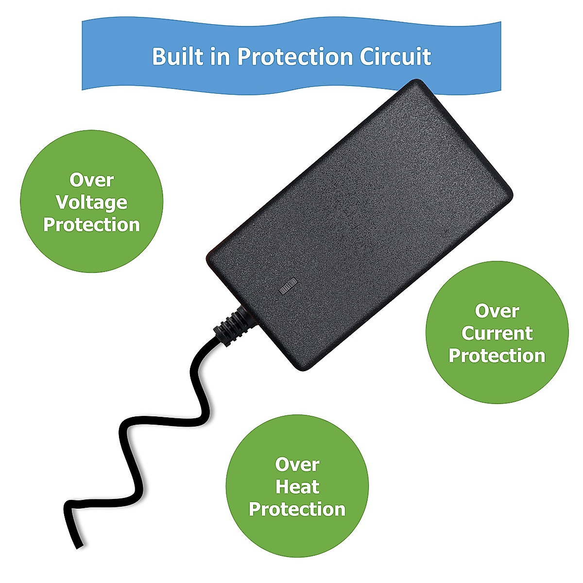 Zingpaw AC to DC 25.2V 1A Wall Charger Adapter Power Supplier for Household Electronics Electric Massage Battery Headlights Toy Cars with 5.5mm x 2.5mm Tip & 8 Replaceable Tips