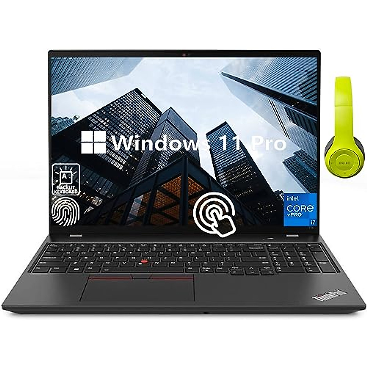 Lenovo ThinkPad T16 Business Laptop, 16 Inch WUXGA Touchscreen, Inter Core i7-1270 vPro, 32GB RAM, 1TB SSD, Windows 11 Pro, Backlit Keyboard, Fingerprint Reader, Thunderbolt 4, WiFi 6E, TDU, Black
