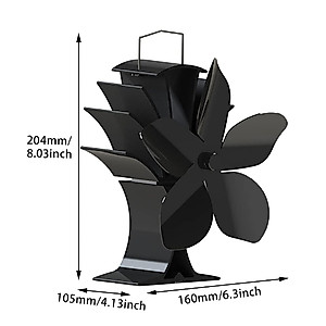 Fireplace Fan,Wood Stove Fan,Winter Home 5 Blades Heat Powered Stove Fan for for Wood Burning Stove/Pellet/Log Burner/Fireplace