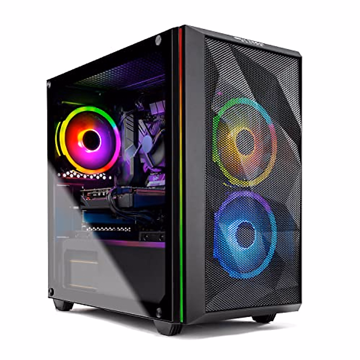 Skytech Gaming Chronos Mini Gaming Computer PC Desktop - Intel Core-i3 10100F 3.6GHz, GTX 1650 4G, 500GB SSD, 8G 3000, RGB Fans, AC WiFi, Windows 10 Home 64-bit,Black