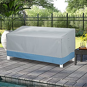 Solaste Patio Furniture Metal Couch Cover, 3-Seat All-Weather Aluminum Outdoor Sofa Cover, 600D Heavy Duty Waterproof Patio Sofa Cover 75" W x 28" D x 31" H
