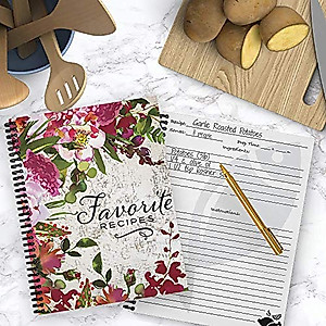 Gotcha Covered Notebooks Softcover Favorite Recipes 8.5" x 11" Spiral Recipe Notebook/Journal, 120 Recipe Pages, Durable Gloss Laminated Cover, Black Wire-o Spiral. Made in the USA