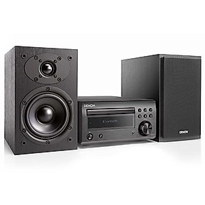Denon D-M41 Home Theater Mini Amplifier and Bookshelf Speaker Pair - Compact HiFi Stereo System with CD, FM/AM Tuner and Wireless Bluetooth Music | Perfect for Small Rooms and Home Cinema