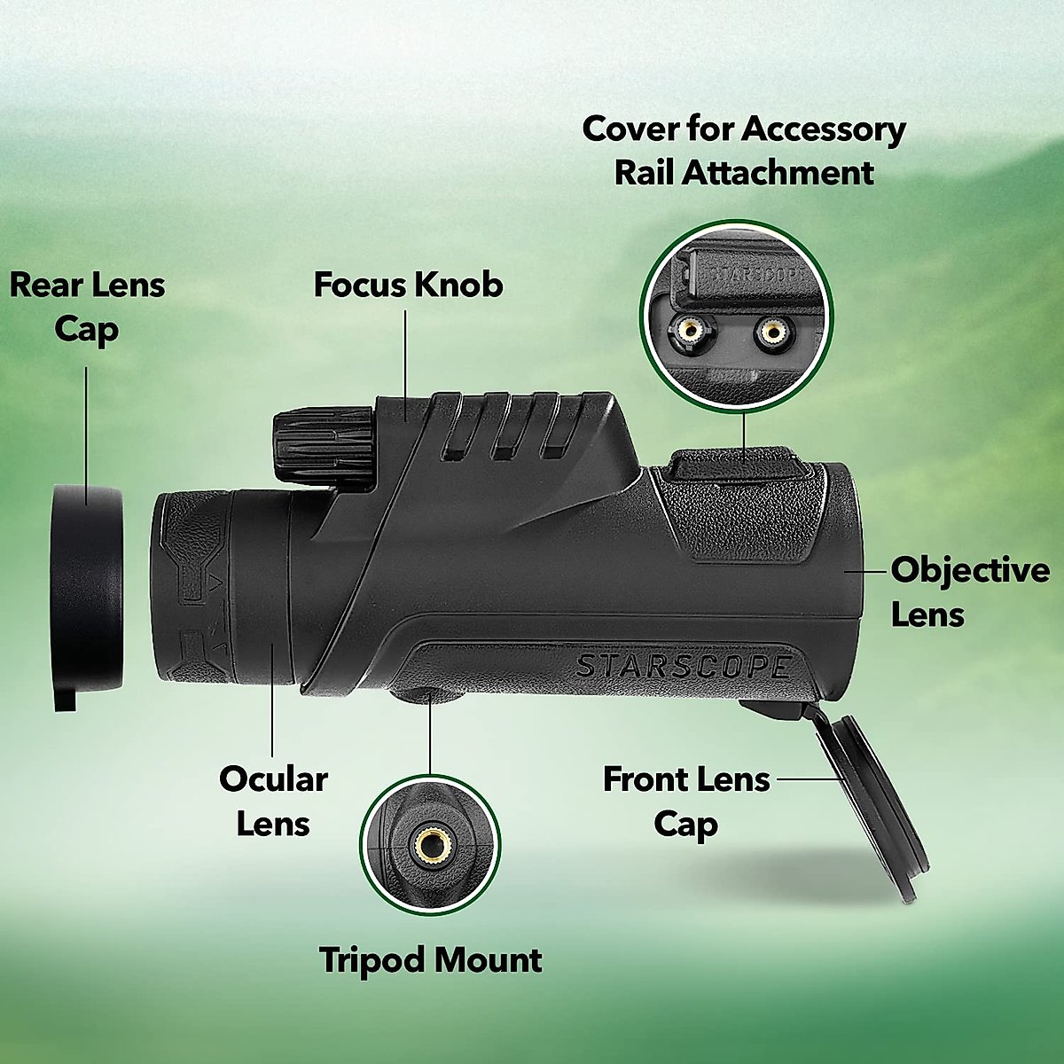 STARSCOPE Monocular G3 - Long-Range 10x42 High Powered Monocular for Bird Watching, Hunting, Sports, and More | Small Monocular for Adults with BAK4 Prism and Wide Field of View