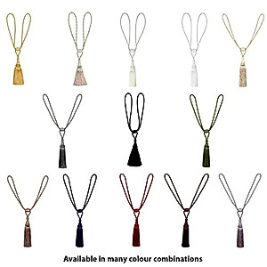 MALANOV 2 Pack Curtain Tiebacks Handmade Elegant Curtain Tie Backs Holdbacks with Tassel, Polyester Curtain Tieback for Home Office Hotel Decor - Green