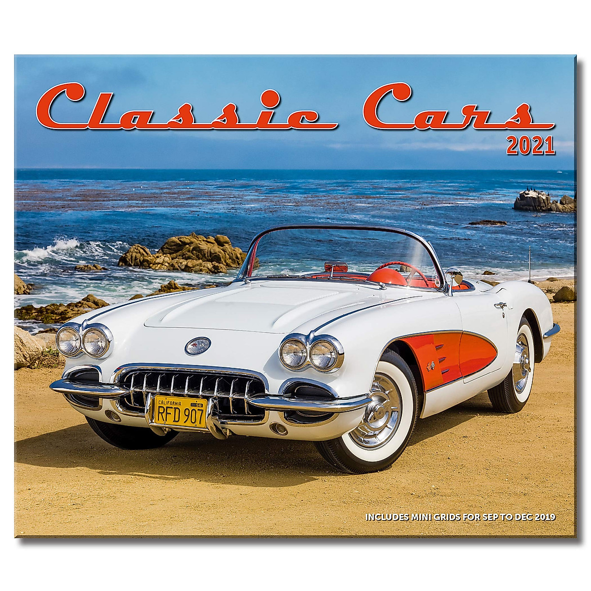 Classic Cars Wall Calendar 2021, Monthly January-December 14'' x 12"