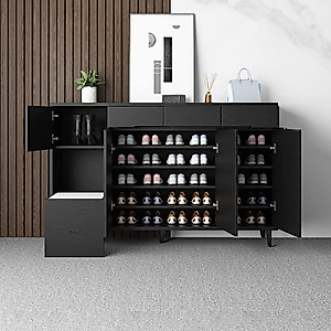 n/a Shoe Cabinets Spaace Saaving Entrance Vertical Shoe Cabinets Multilayer Home Furniture (Color : A, Size : 160cm)