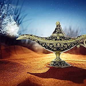 SogYupk Aladdin's Lamp, Vintage Magic Genie Lamp Wishing Lamp, Classic Arabian Stage Show Props/Themed Parties/Cake Decorating, Creative Aladdin Magic Lamp Gift for Holidays/Birthdays/Weddings (Black)