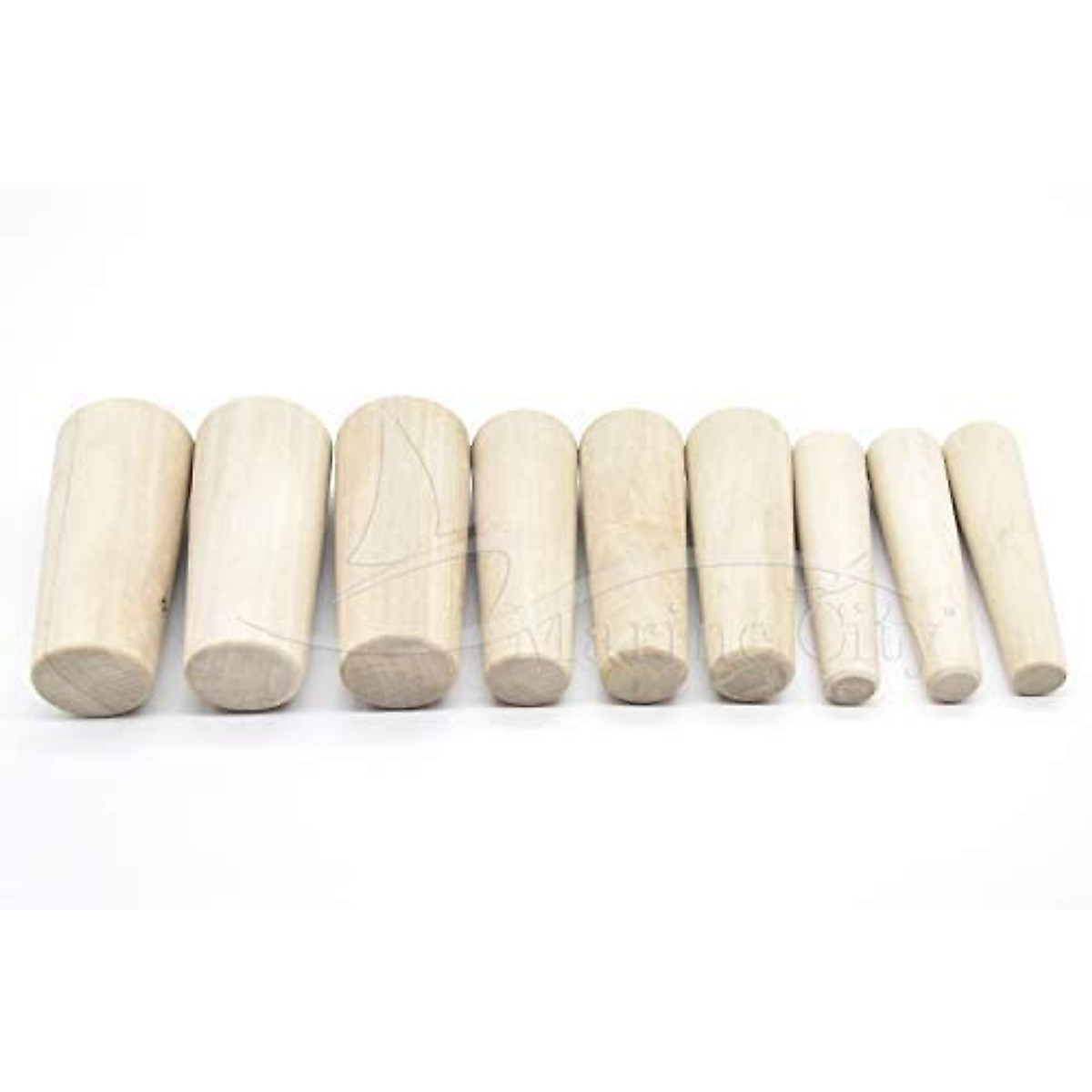 MARINE CITY Boat Emergency Soft Conical Thru-Hull Wood Plugs Kit - Durable, Easy-to-Use Drain Stoppers 3 Different Sizes for Boats, Yachts, Marines, and Ships (Pack of 9)