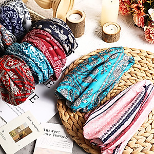 Syhood 18 Pieces Thin Knit Slouchy Cap Hip-Hop Sleep Cap Stretchy Baggy Beanie Hat Dwarf Hat for Women Men, 18 Colors (Retro Style)