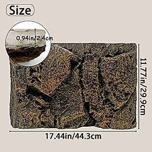 Tfwadmx Rock Terrarium Background 3D Reptile Tank Background Board Amphibian Stereo Backdrop Wall Snake Habitat Decor for Lizard Bearded Dragon Gecko Spider Chameleon Turtle Fish (Yellow Rock)