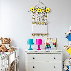 Kigley Bow Holder for Girls Hair Bows Headband Holder Baby Hair Accessories Hair Clips Hanging Organizer for Baby Nursery Toddler Girls Room Door Hair Bows Organizer